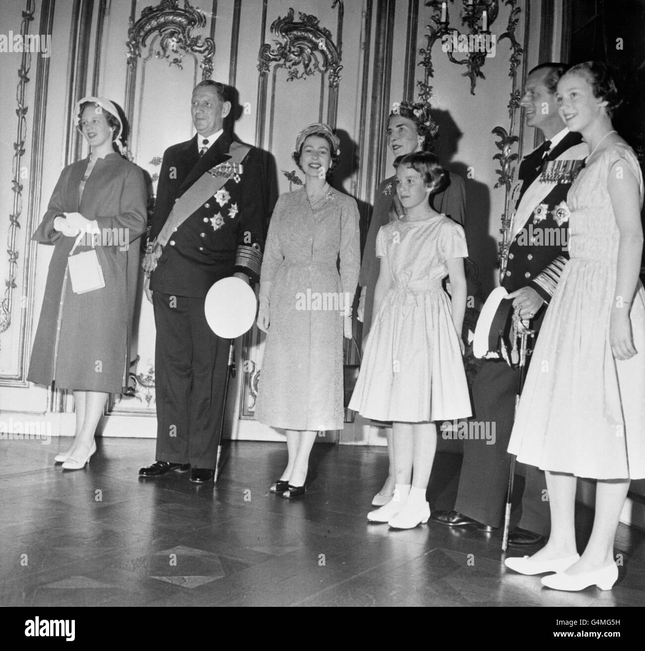 Queen ingrid of denmark and queen elizabeth hi-res stock photography ...