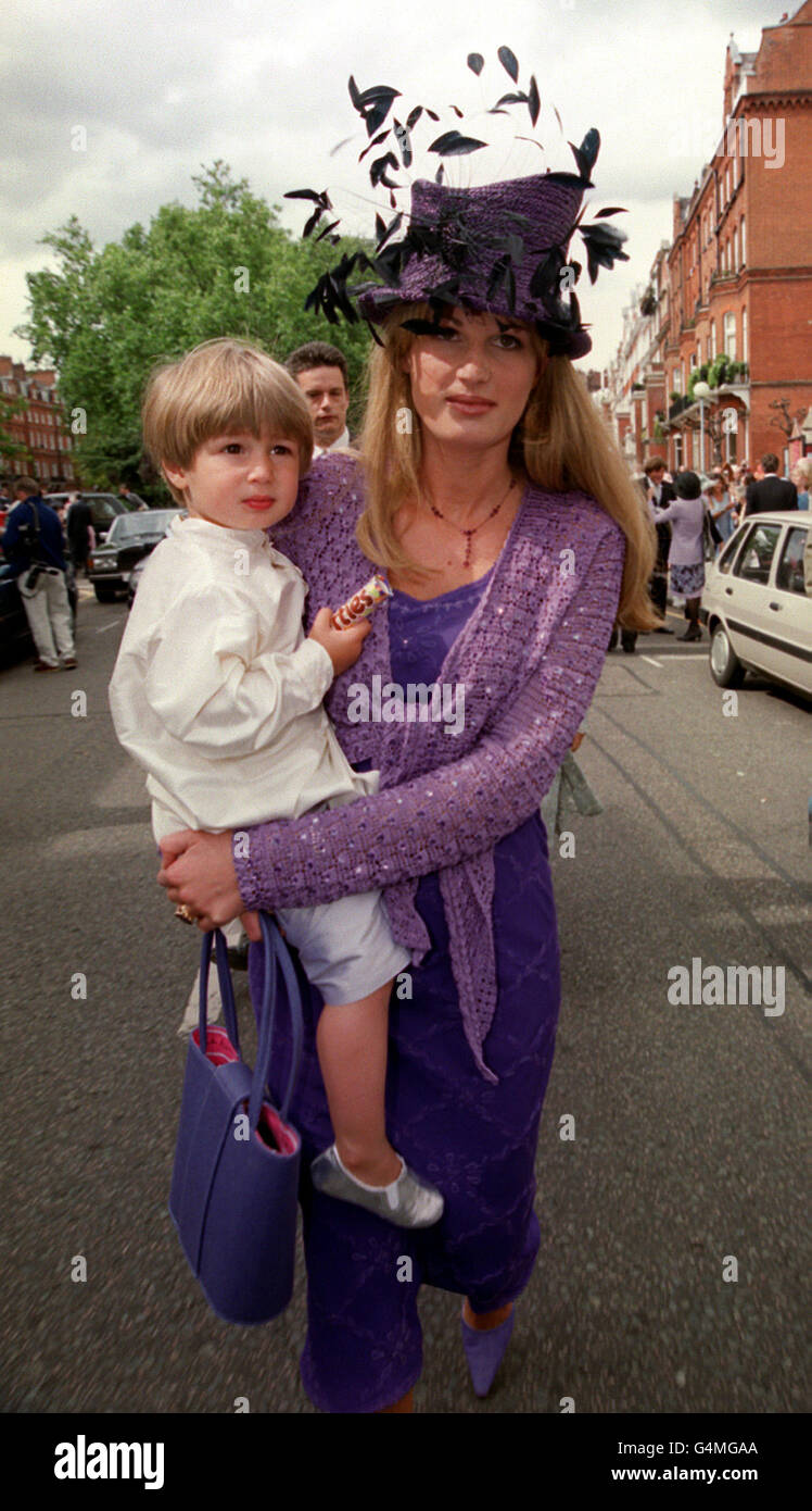 Jemima Khan with her son Sulaiman (aged 2) after the wedding of her ...