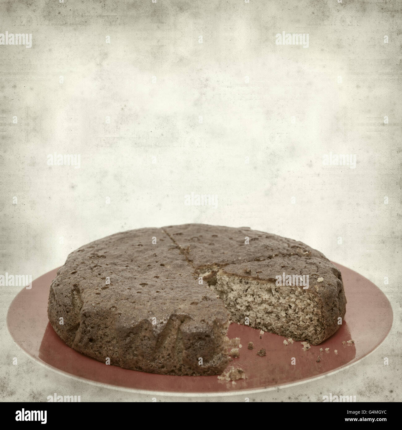 textured old paper background with banana cake Stock Photo - Alamy