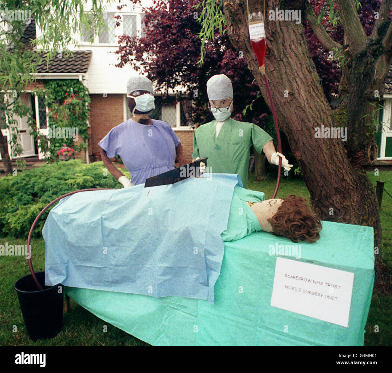 The scarecrow hospital in the garden of house in mill hi-res stock ...