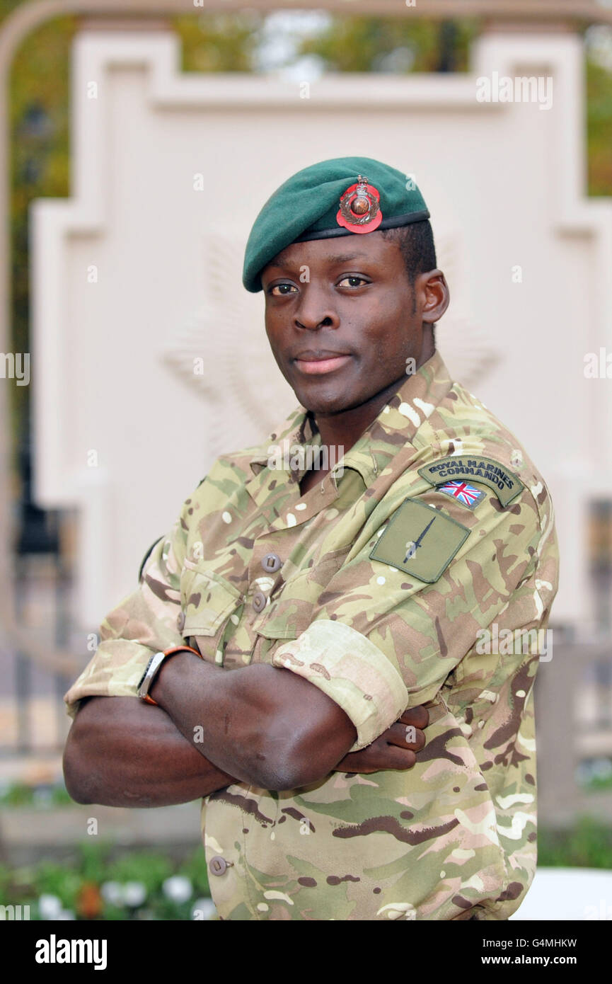 Marine Peter Abasa Miheso, from Kenya, at Wellington Barracks, London ...