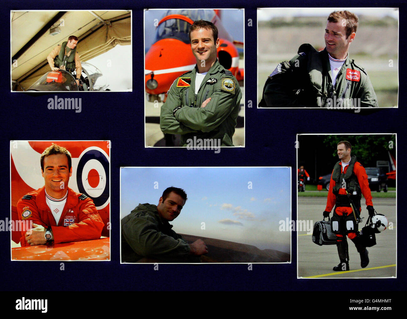 A Picture board celebrating the life of Red Arrow's pilot Jon Egging at ...