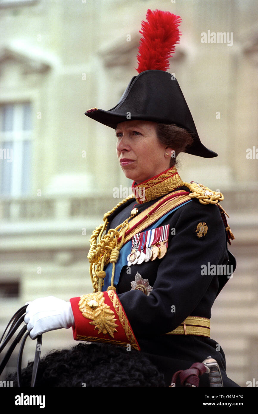 Princess Royal, Colonel The Blues and Royals, on horseback during the ...