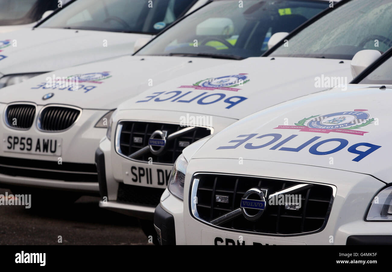 Police cars at Glenrothes Police Station Fife Scotland Stock Photo - Alamy