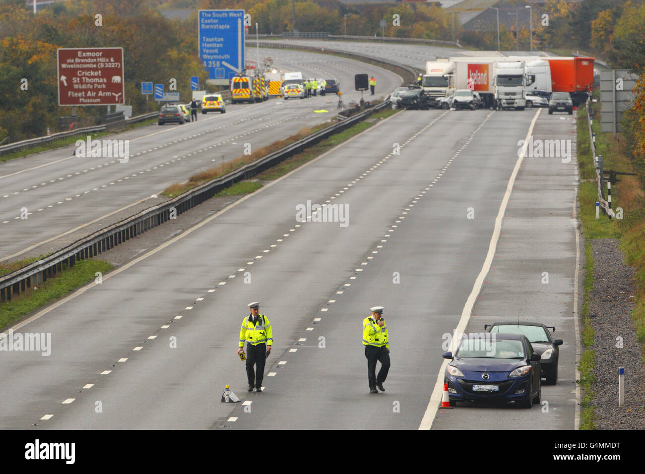 M5 motorway crash Stock Photo - Alamy