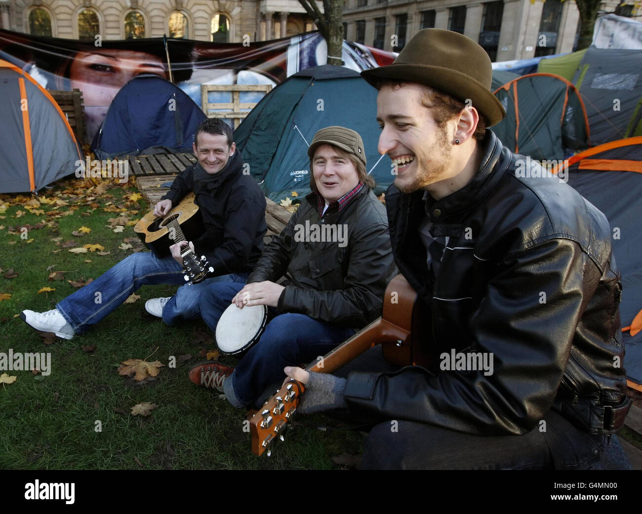 Protesters (left to right) Michael Watt, Paddy McManus and Lyle ...