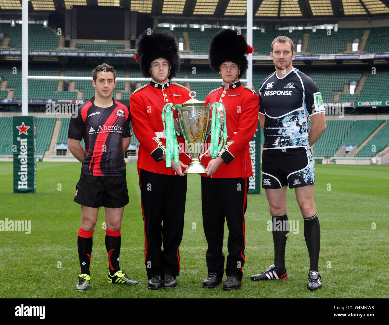 Edinburgh's Greig Laidlaw (left) and Glasgow Warriors Al Kellock during ...
