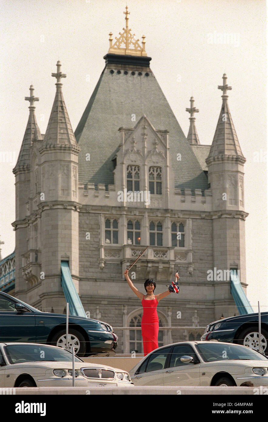 Violinist Vanessa Mae in front of London's Tower Bridge, to launch the ...