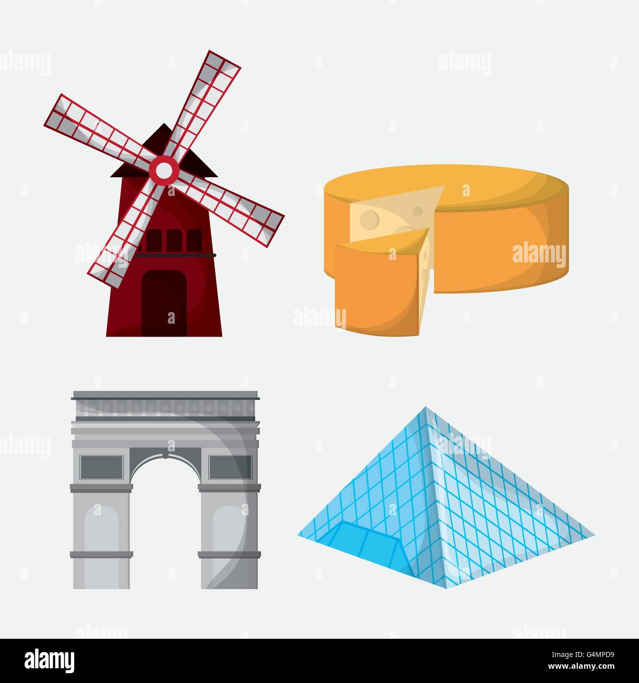 France design. landmarks icon set. vector graphic Stock Vector Image ...