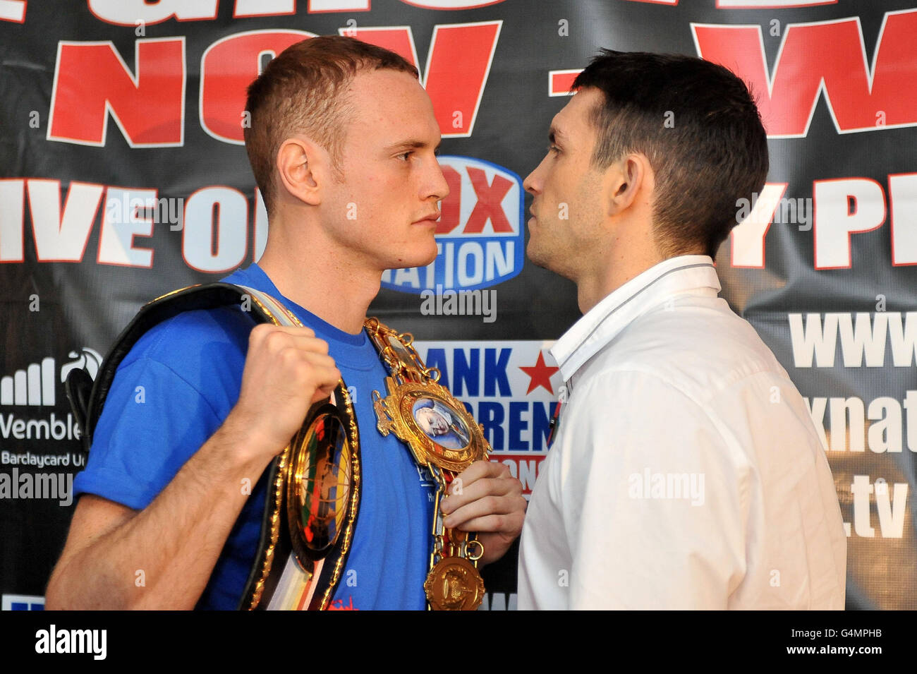 George groves paul smith press conference wembley arena hi-res stock ...
