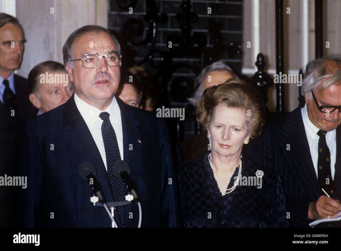 The new West German Chancellor Herr Helmut Kohl (l) and Prime Minister ...