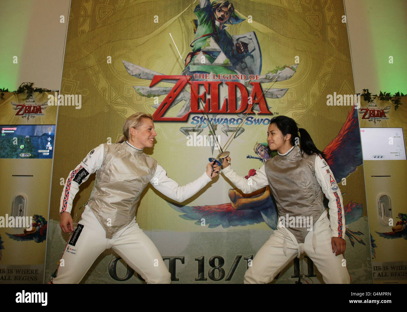 Claire Bennett (left) and Liz Ng of the Senior British Fencing team ...