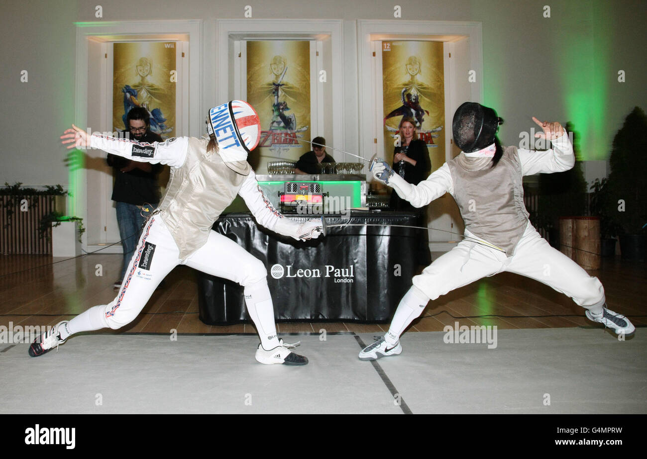 Claire Bennett (left) and Liz Ng of the Senior British Fencing team ...