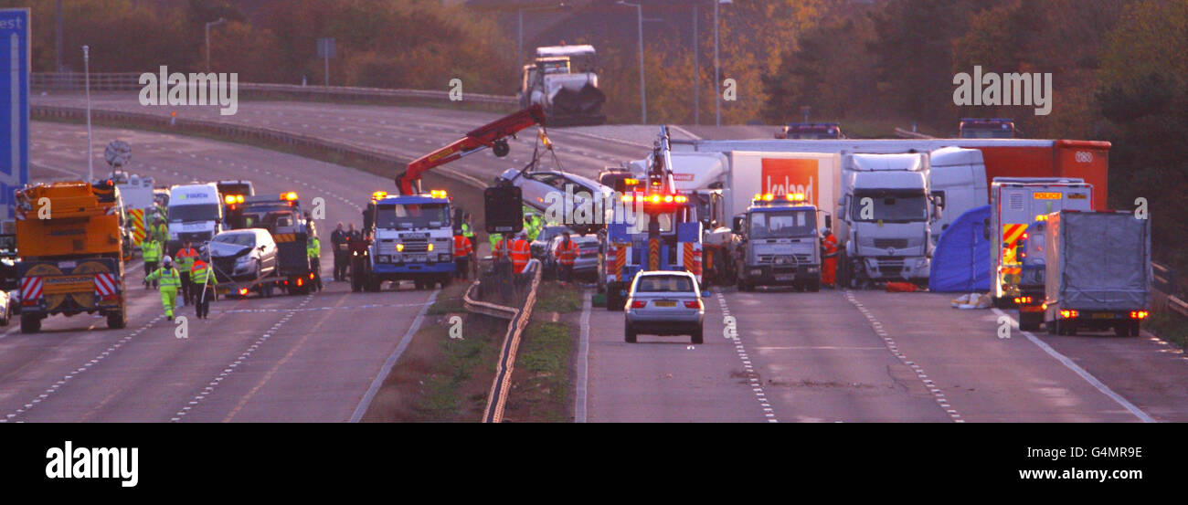 M5 motorway crash Stock Photo - Alamy