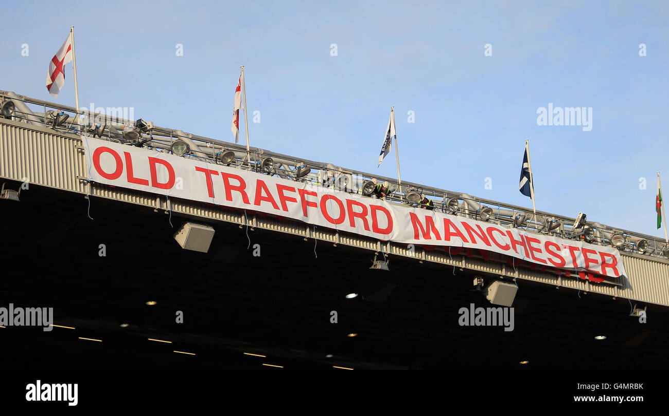 A view of the newly named Sir Alex Ferguson Stand before it was ...