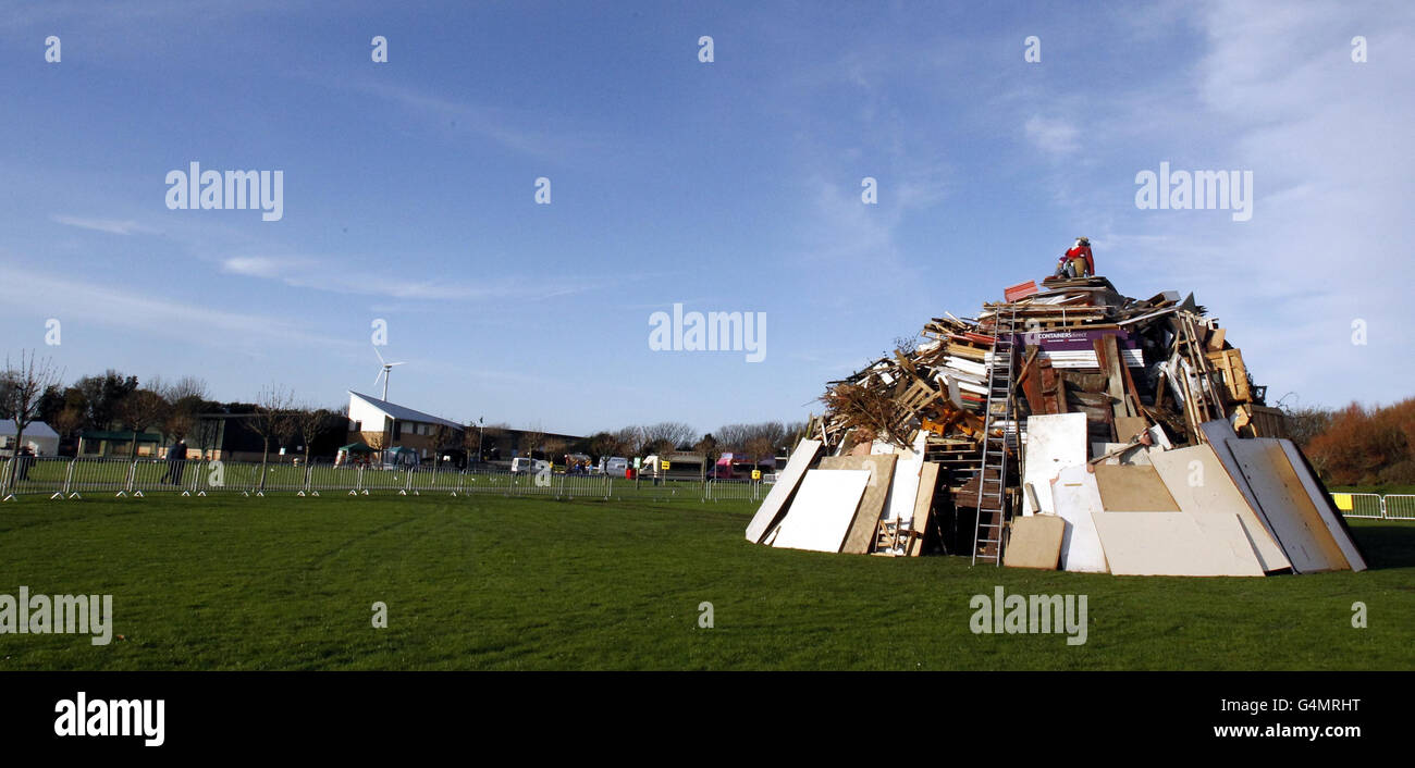 The 'Guy' sits at the top of the Southport Hesketh Round Table Bonfire ...