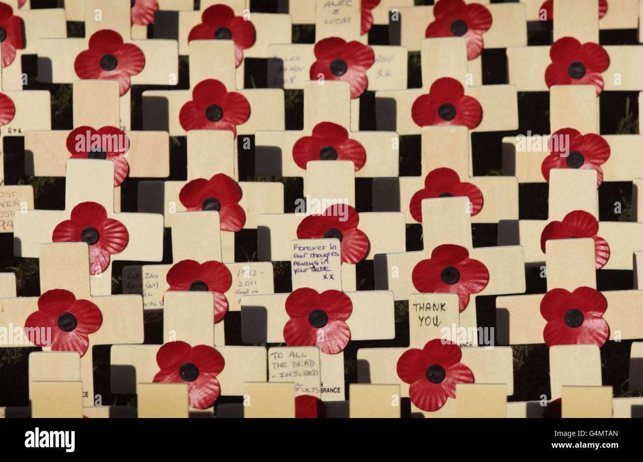 Messages in the field of remembrance hi-res stock photography and ...