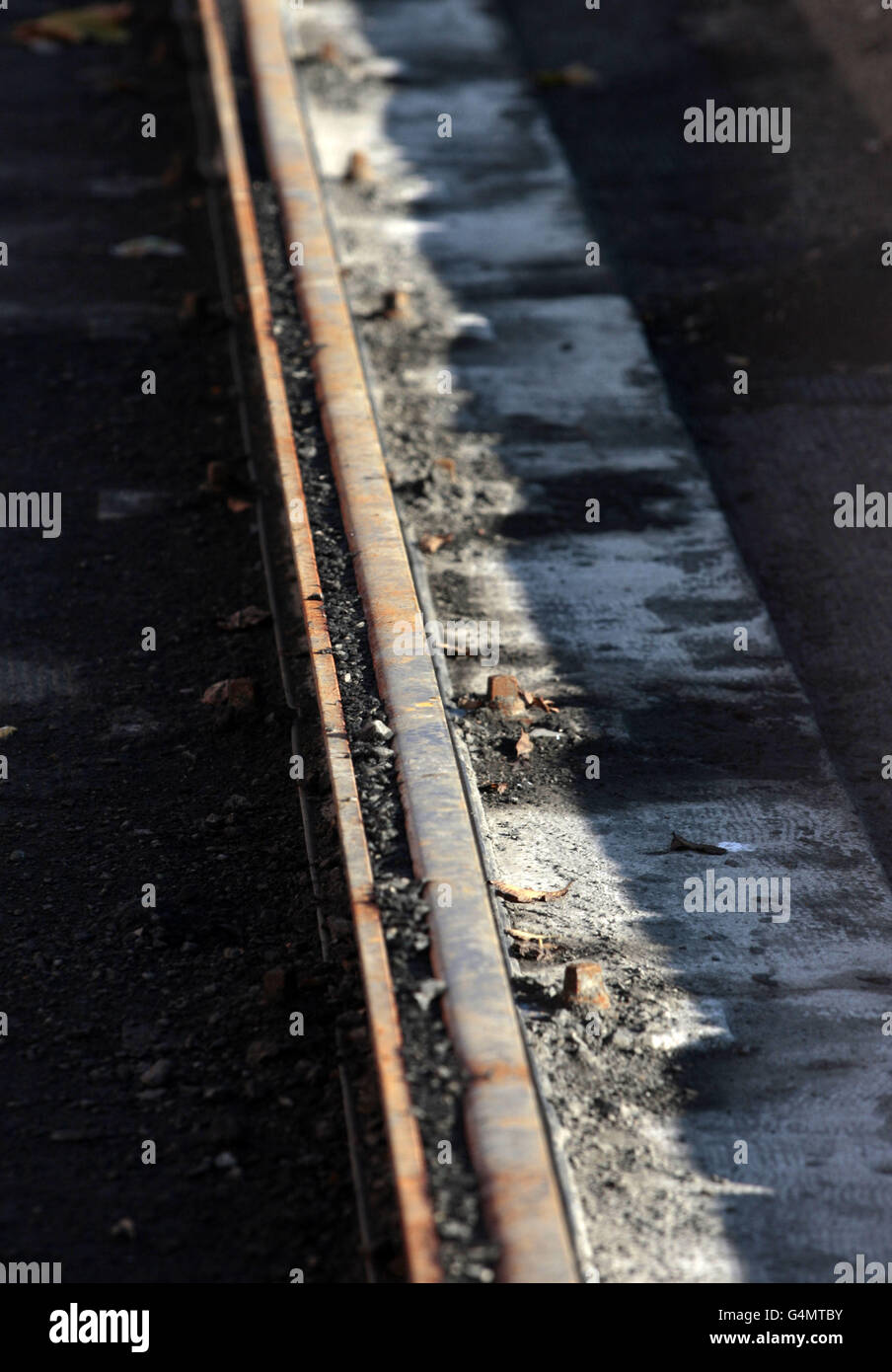 Tram works in Edinburgh Stock Photo - Alamy