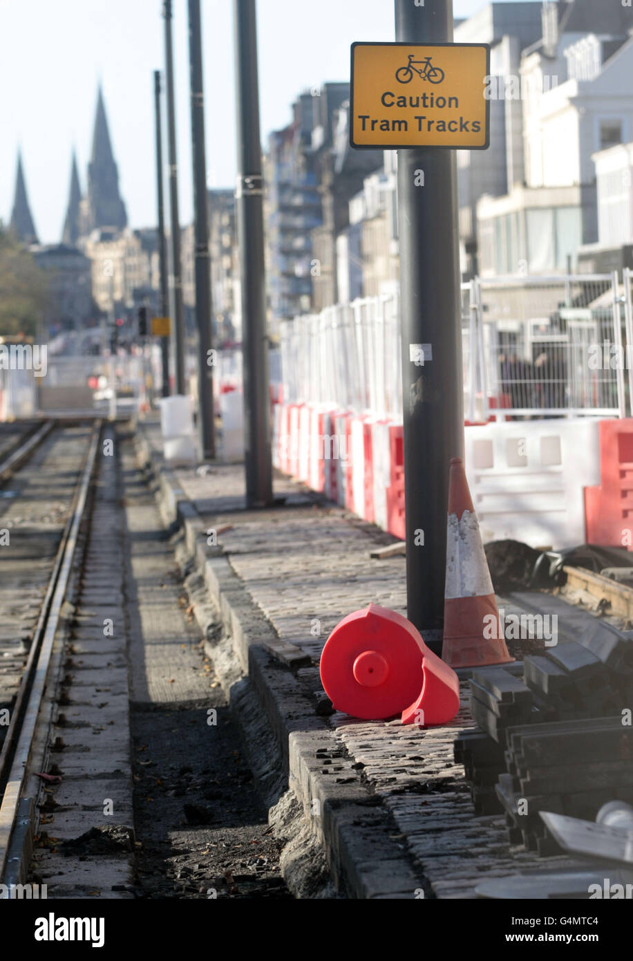 Tram works in Edinburgh Stock Photo - Alamy