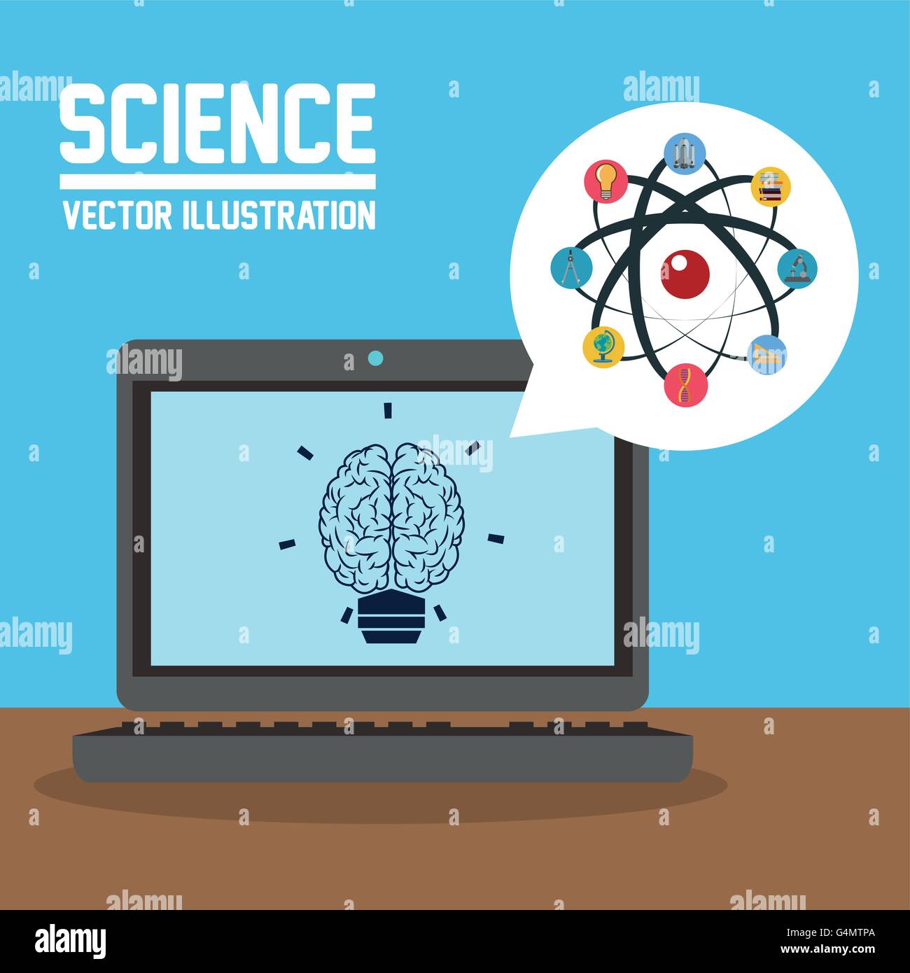 Science design. Colorfull illustration. Cartoon icon Stock Vector Image ...