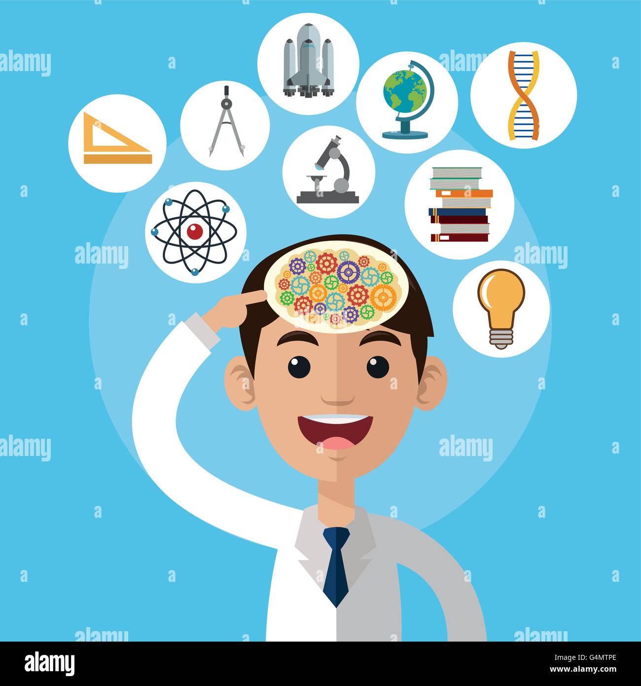 Science design. Colorfull illustration. Cartoon icon Stock Vector Image ...