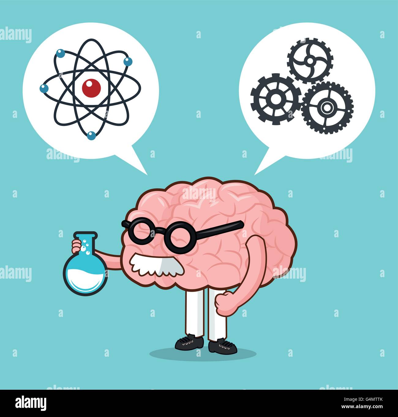Science design. Colorfull illustration. Brain icon Stock Vector Image ...