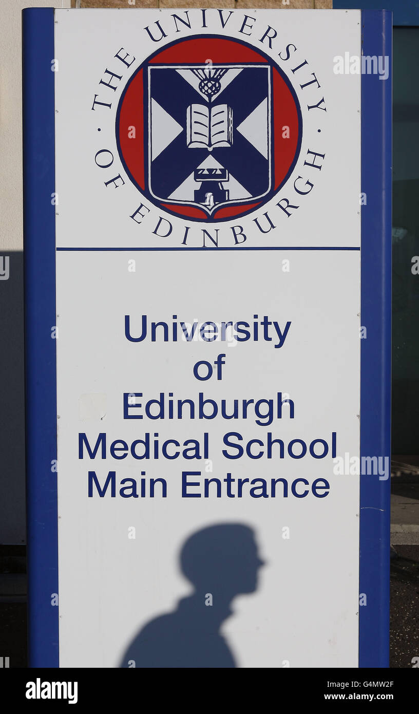 The front entrance to the University of Edinburgh Medical School where ...