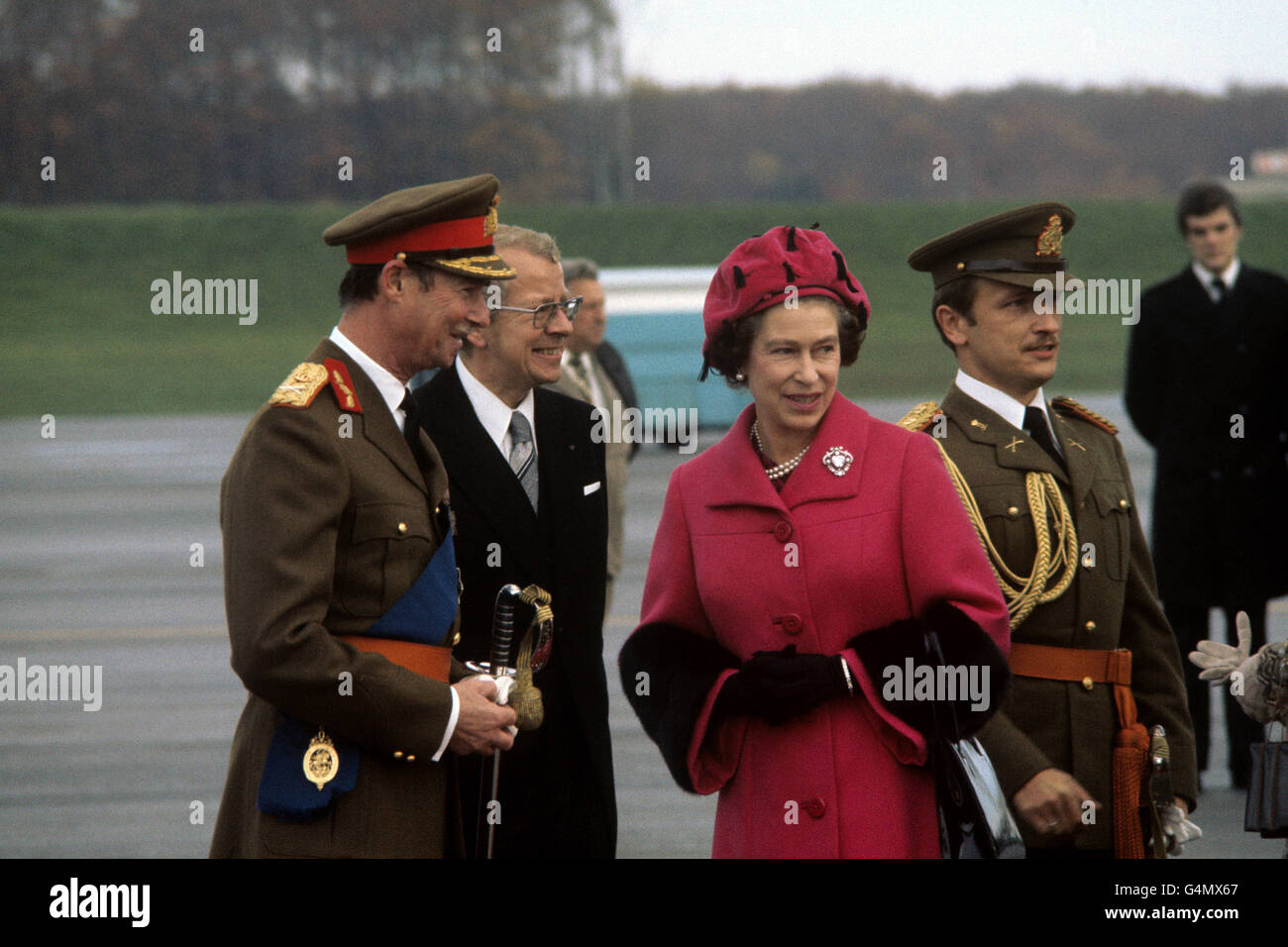 Queen Elizabeth II and Grand Duke Jean of Luxembourg on arrival at ...
