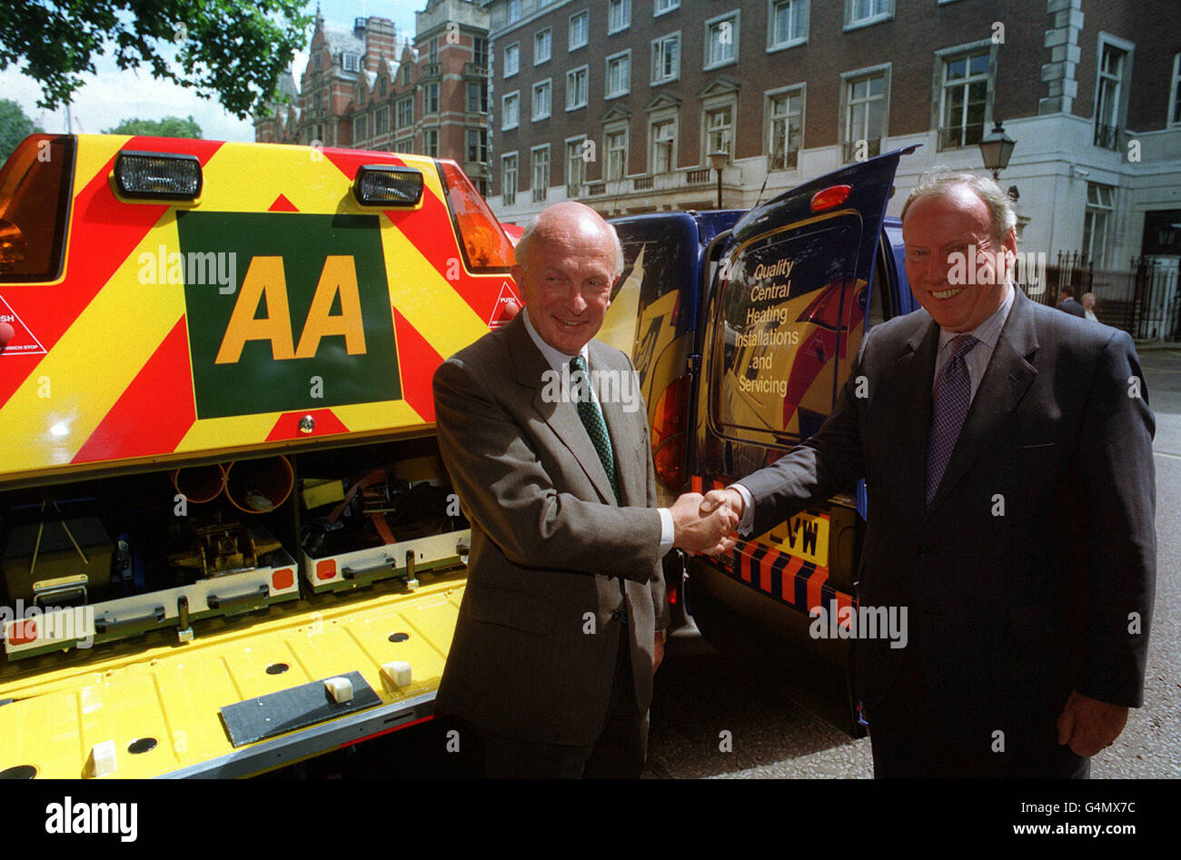 Chairman committee aa l shakes hands sir michael perry hi-res stock ...
