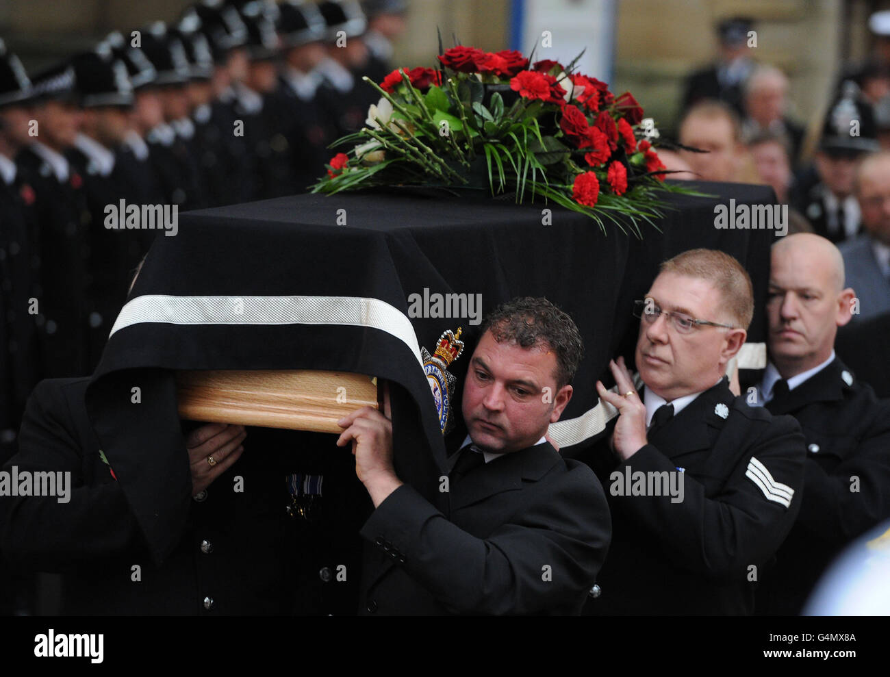 Policeman killed by lorry Stock Photo - Alamy