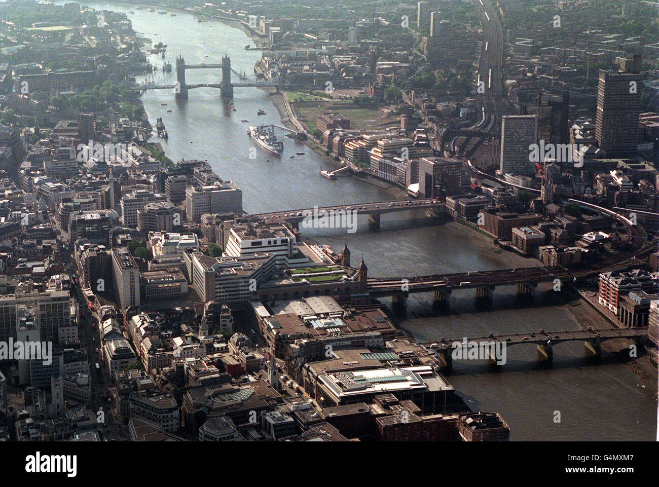 Aerial view of the of london showing the london eye hi-res stock ...