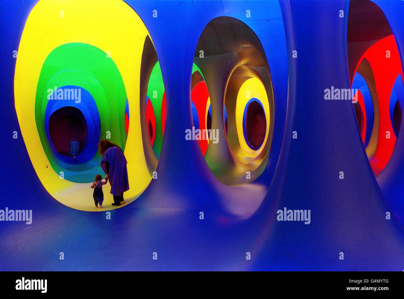 Visitors walk round artist Maurice Agis's 'Dreamspace', a giant ...