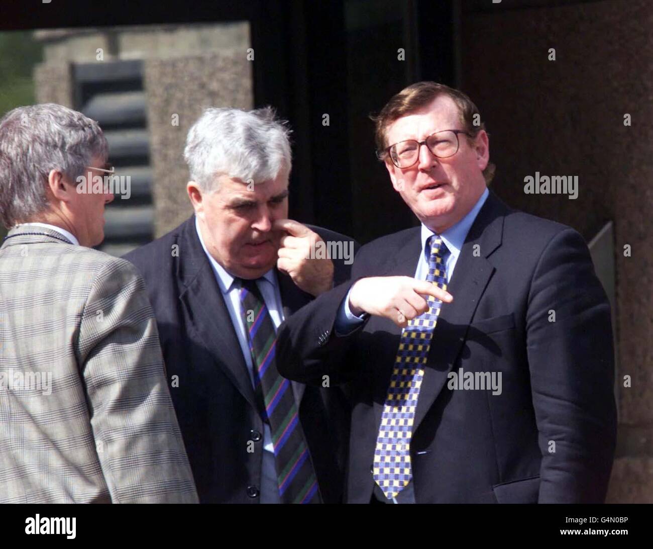 Ulster Unionist Leader David Trimble with party colleagues, arriving at ...