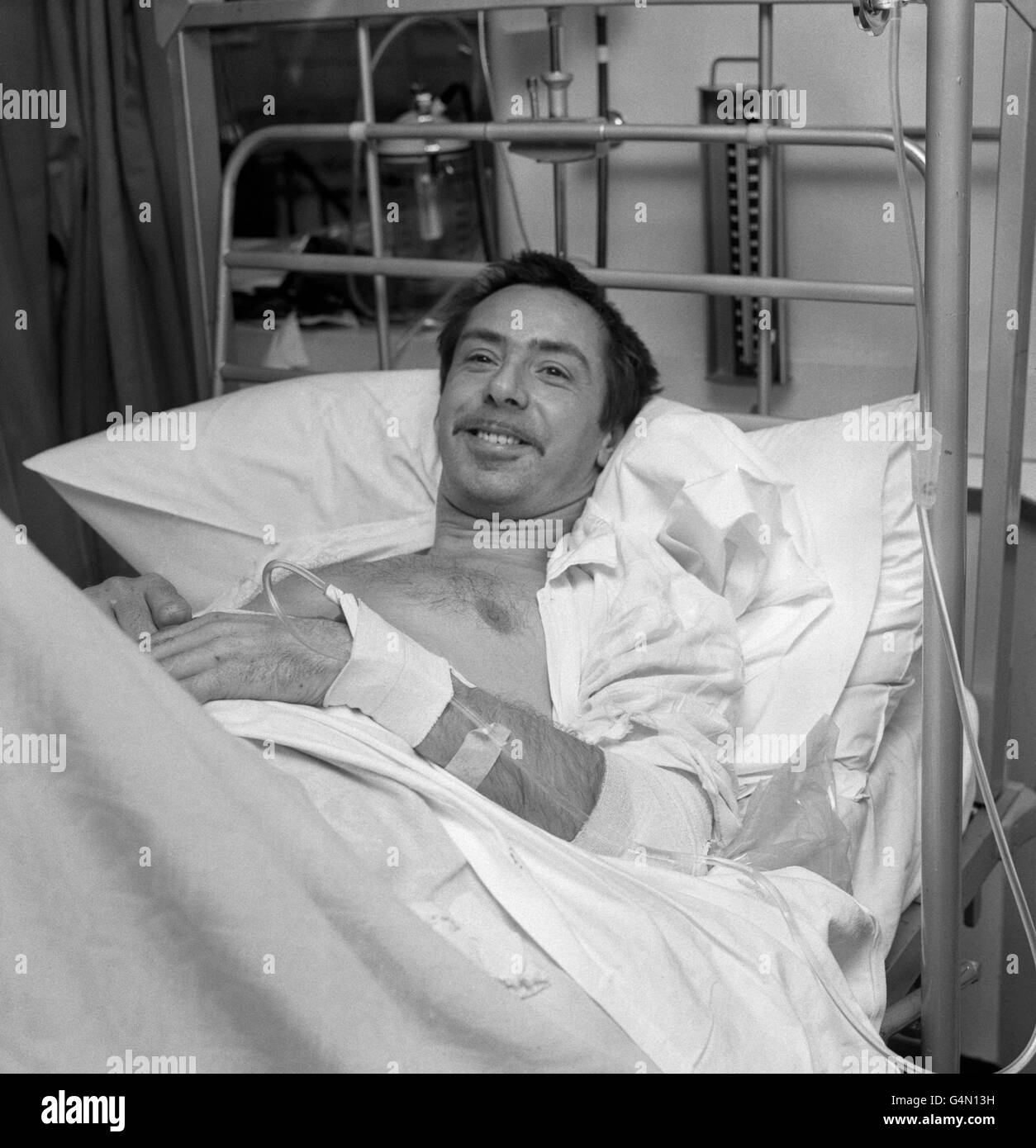 Station Officer Colin Searle in St Mary's Hospital, Paddington ...