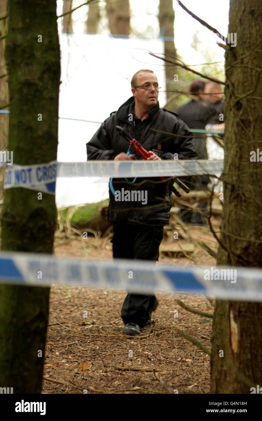Police search woodland on Redhill Farm in Redmarley, Gloucestershire ...
