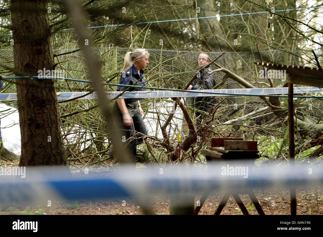 Police search woodland on Redhill Farm in Redmarley, Gloucestershire ...