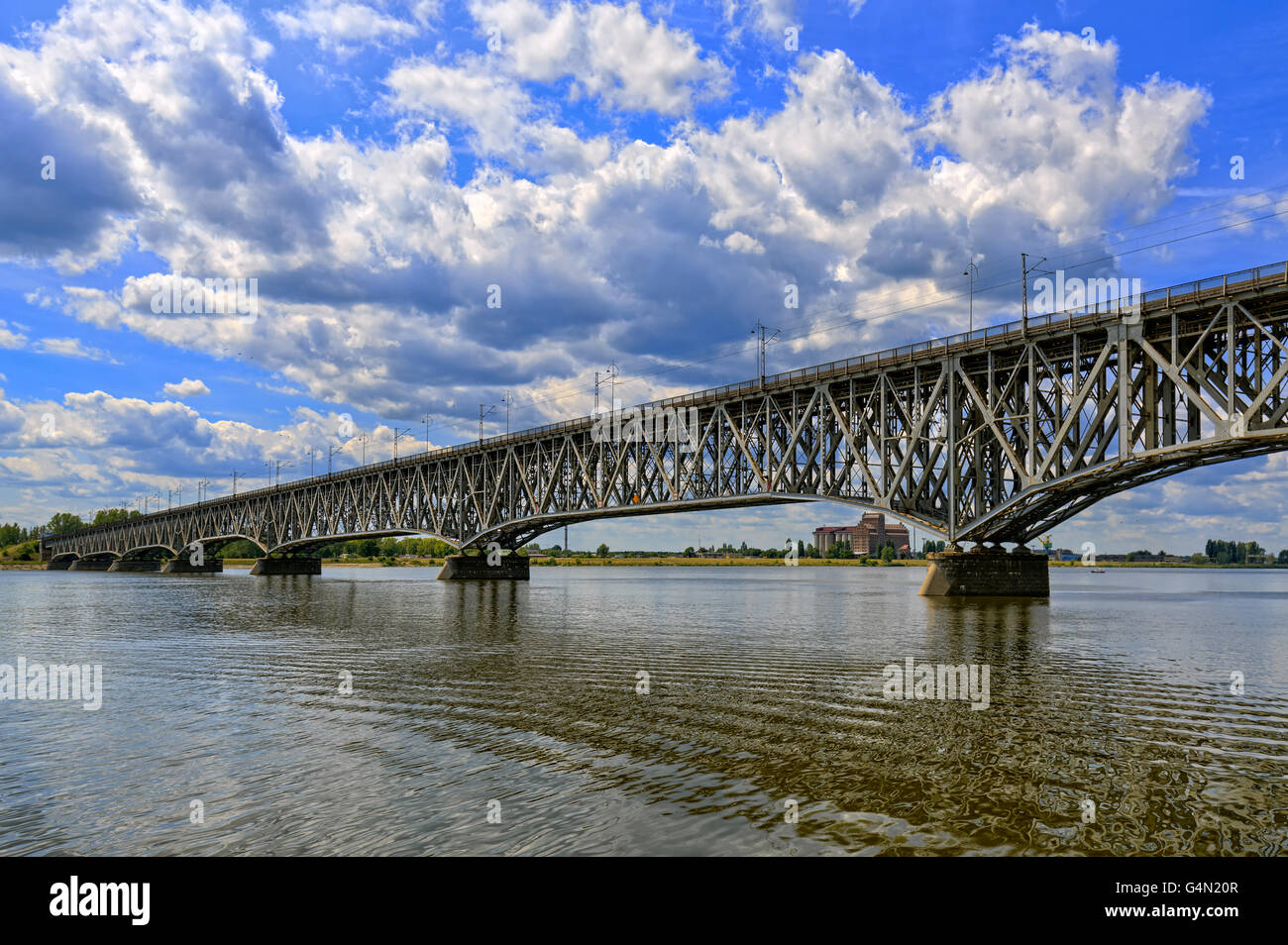 Construction of the steel bridge in Plock, Poland Stock Photo - Alamy