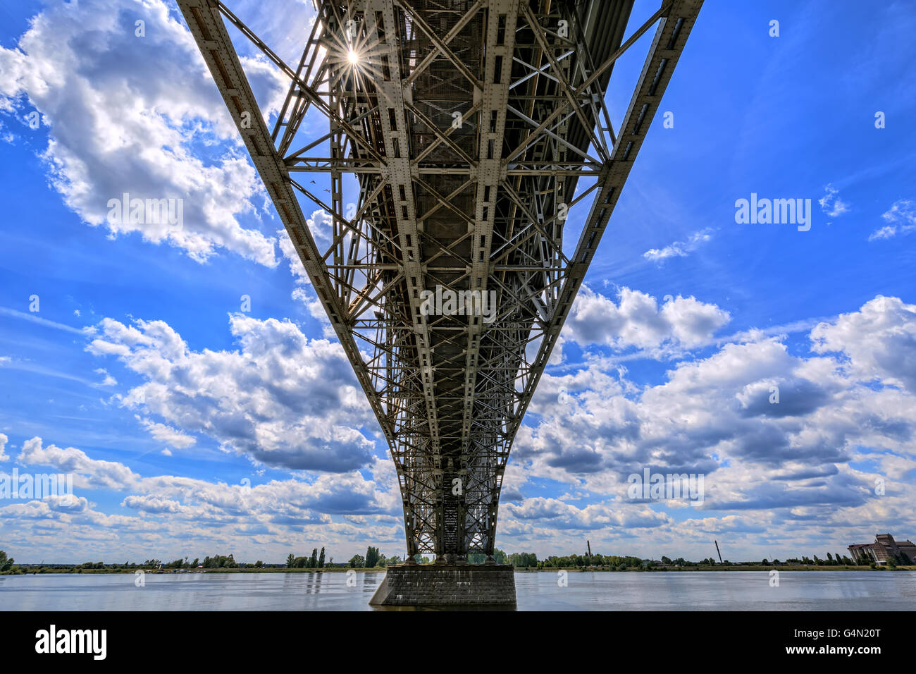 Construction of the steel bridge in Plock, Poland Stock Photo - Alamy