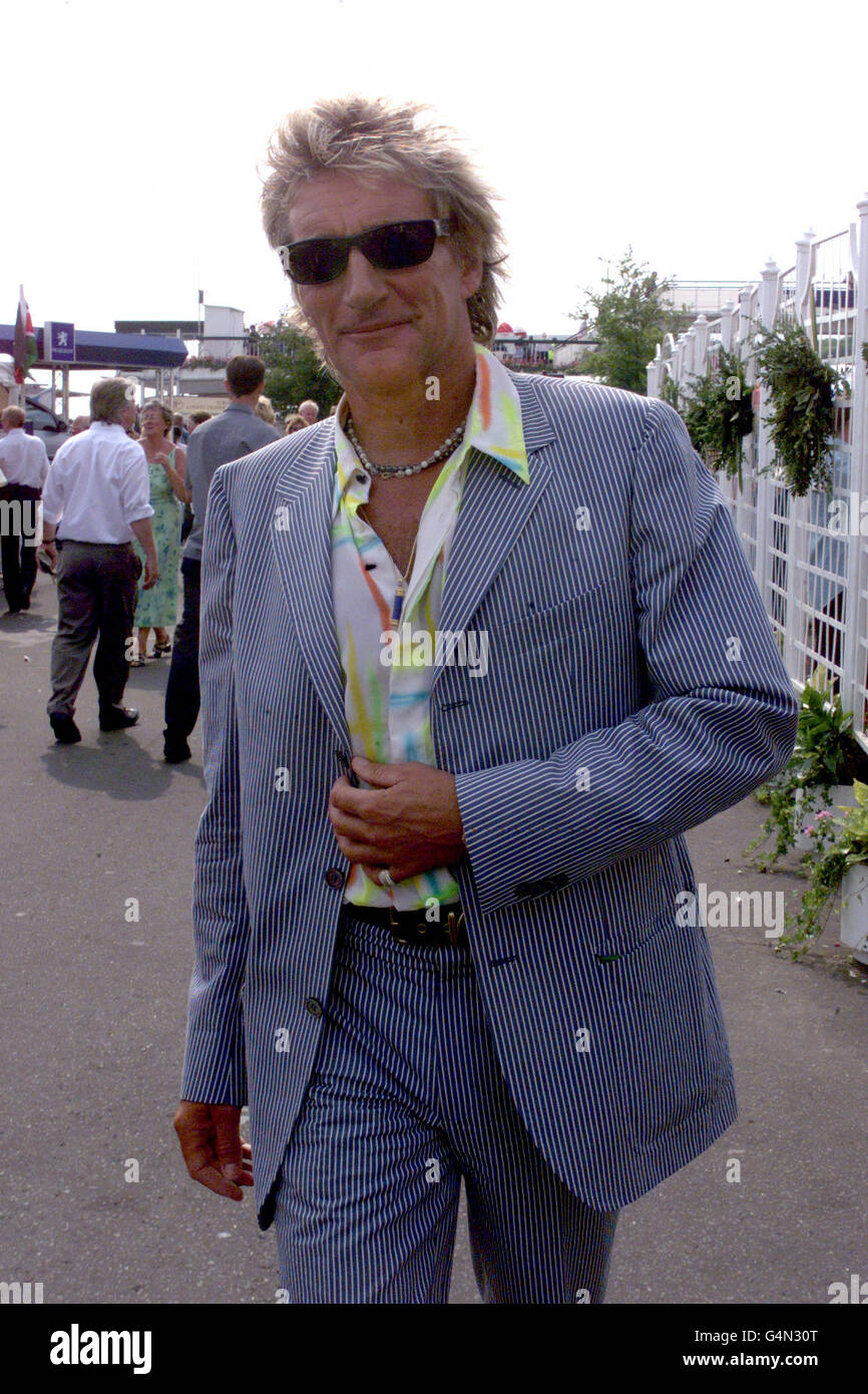 Rock singer Rod Stewart makes an appearance at Glorious Goodwood Stock ...