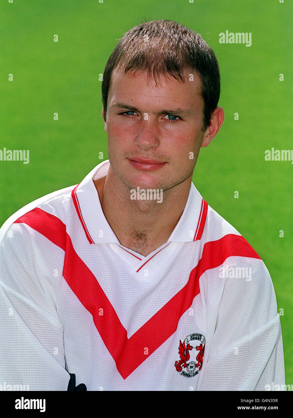 Portrait head shoulders football shirt red white sport football hi-res ...