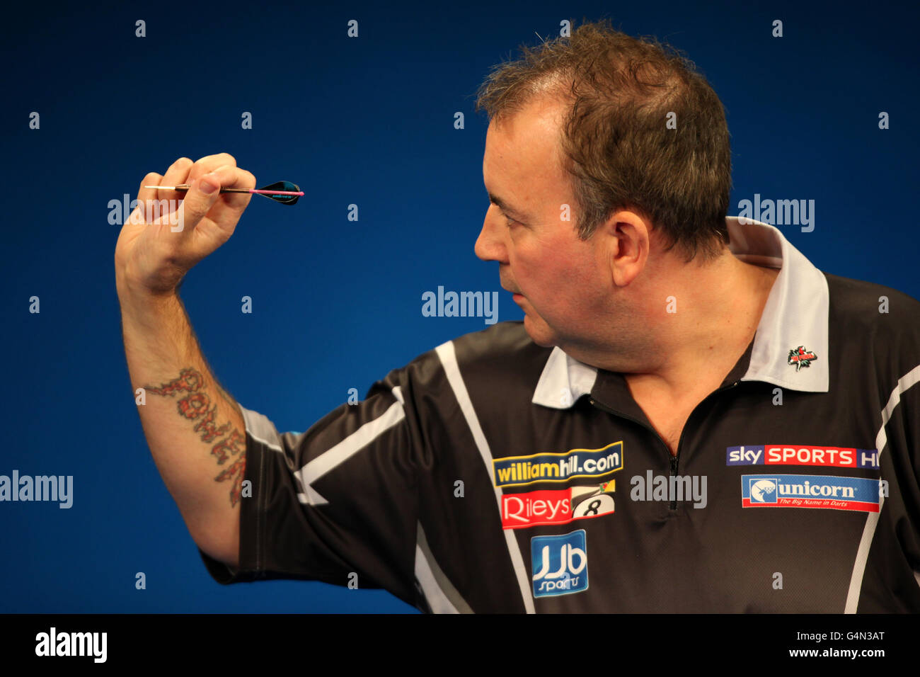 Phil Taylor during his semi final win against Adrian Lewis Stock Photo ...