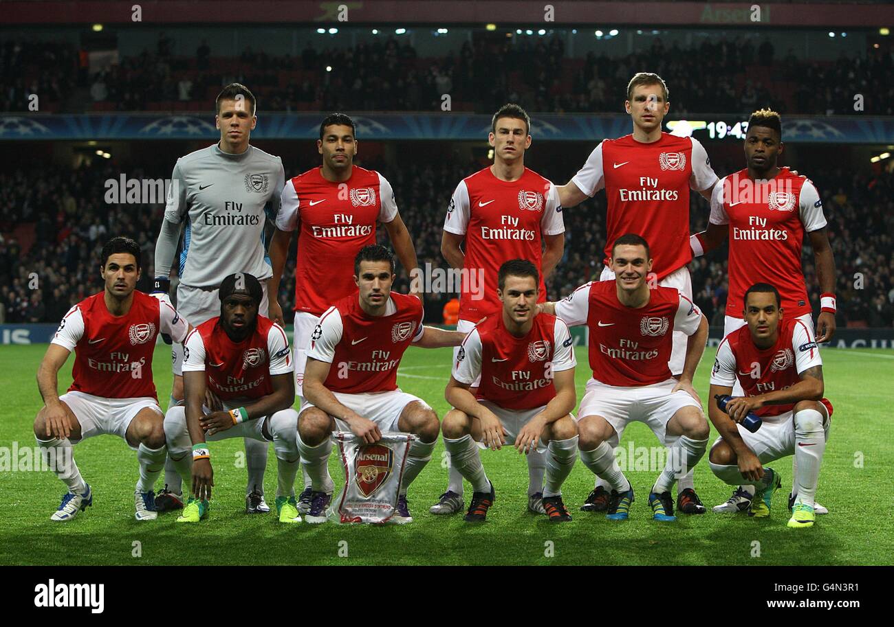 Arsenal's (top row left to right) Wojciech Szczesny, Andre Santos ...