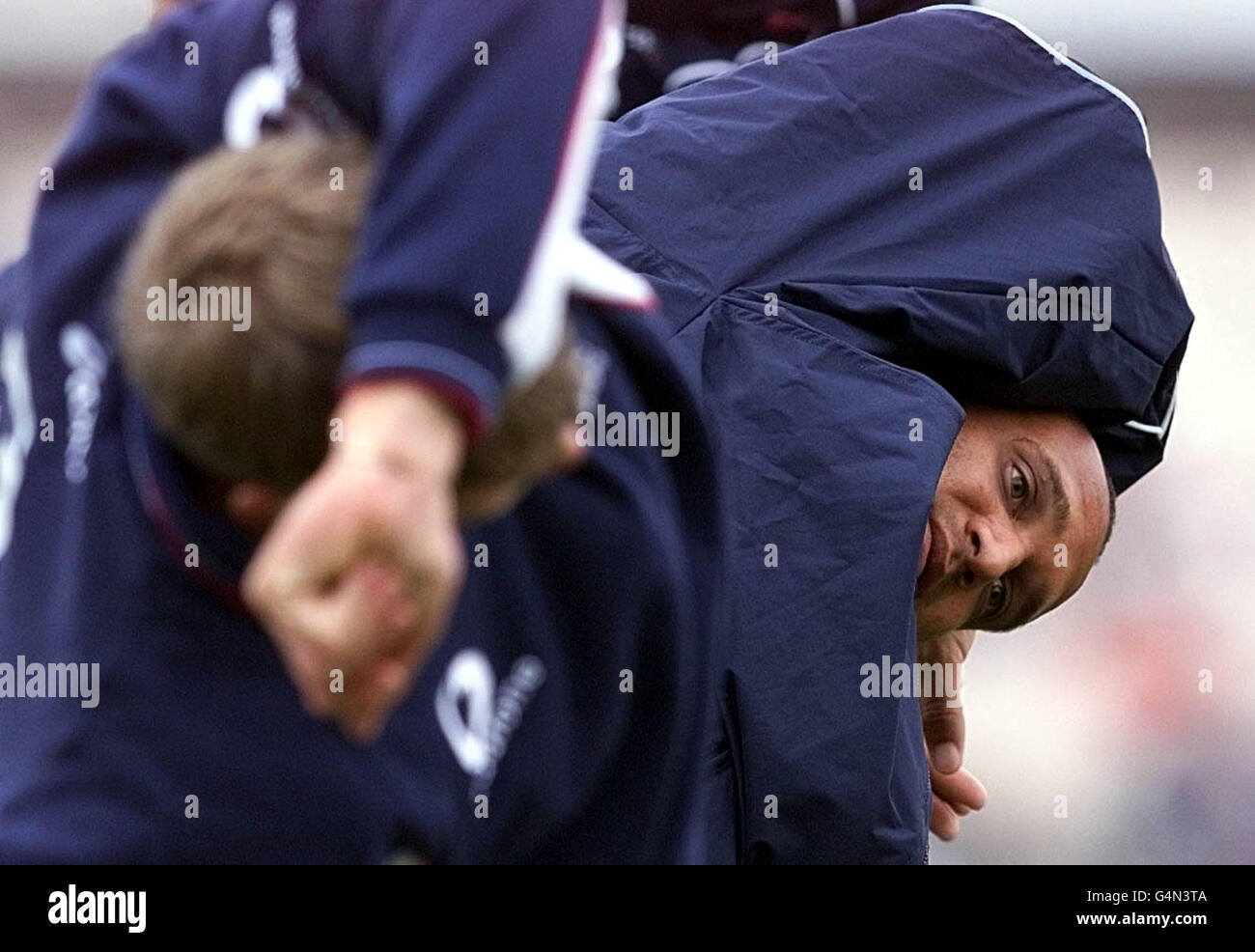 Cricket/ Butcher. England cricket squad skipper Mark Butcher loosens up ...