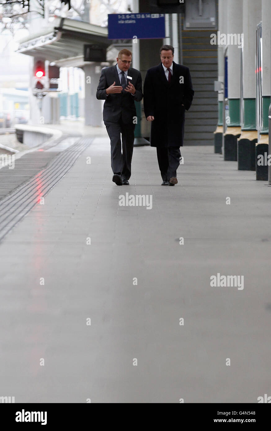 Prime minister david cameron talks to ian bevan hi-res stock ...