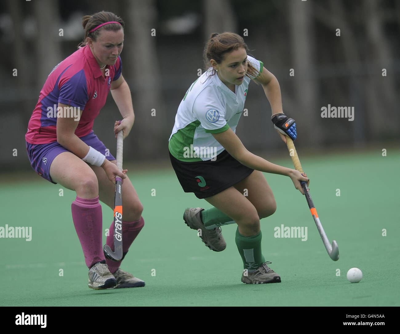 Canterbury's Rebecca Weston (right) challenges with Sutton Coldfield's ...