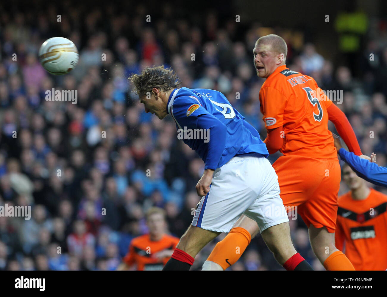 Rangers Nikica Jelavic scores the opening goal during the Clydesdale ...