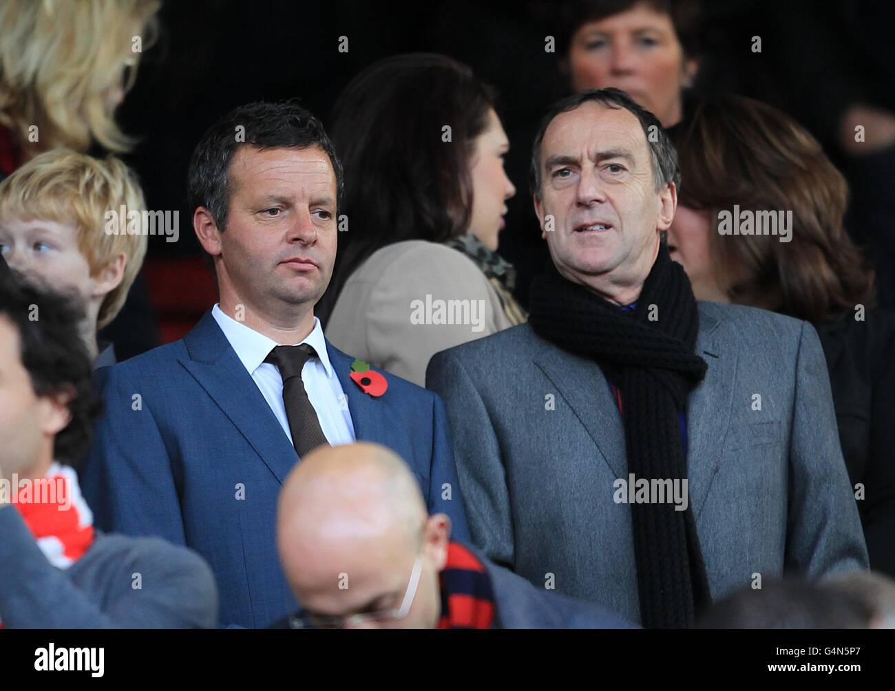 English actor angus deayton right in the stands hi-res stock ...