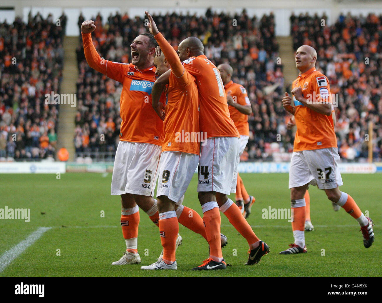 Blackpool's Kevin Philips celebrates scoring against Millwall with his ...
