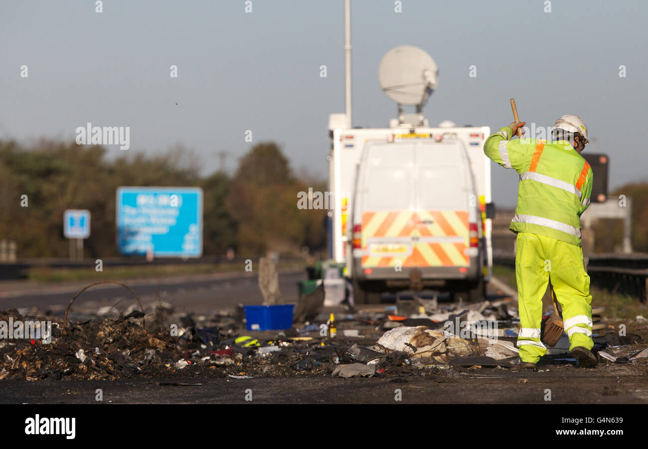 M5 motorway crash Stock Photo - Alamy