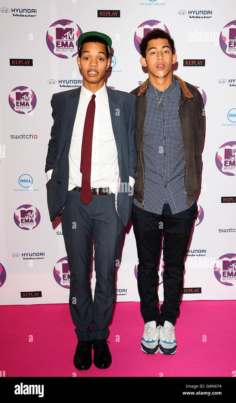 Harley Alexander-Sule and Jordan Stephens of Rizzle Kicks arriving for ...